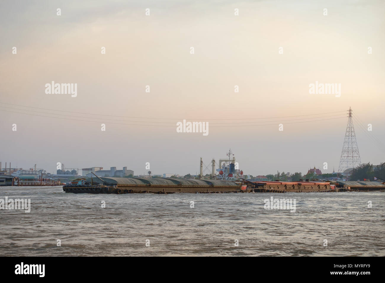 View of tug boats in the river Stock Photo - Alamy