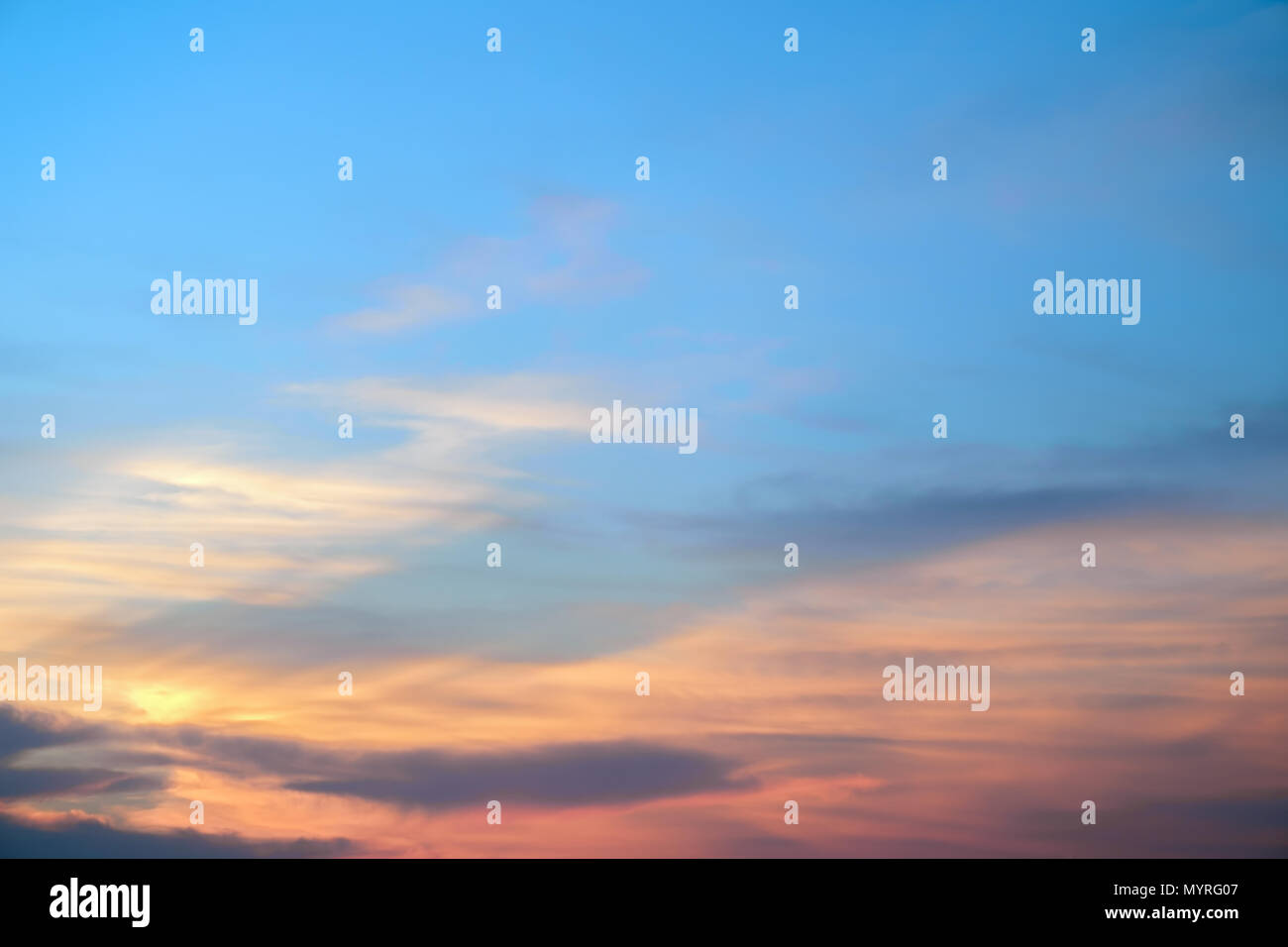Sky and clouds at twilight Stock Photo - Alamy