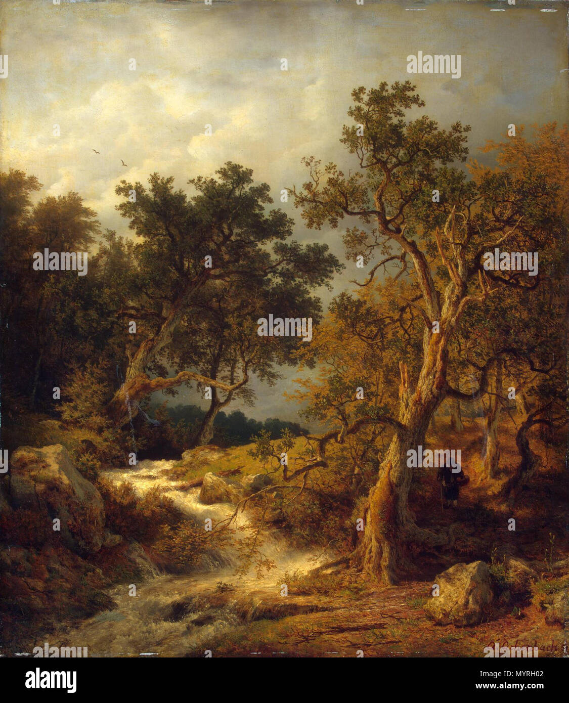 . Landscape with a Stream . 1851 357 Andreas Achenbach - Landschaft mit ...
