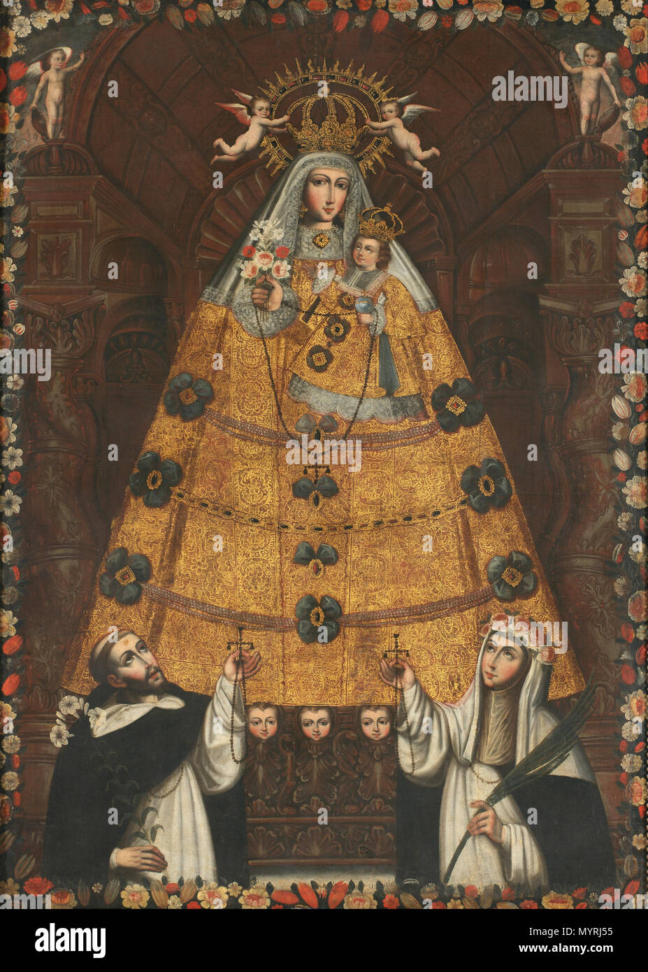 . Our Lady of the Rosary with Saint Dominic and Saint Rose . ca. 1750 ...