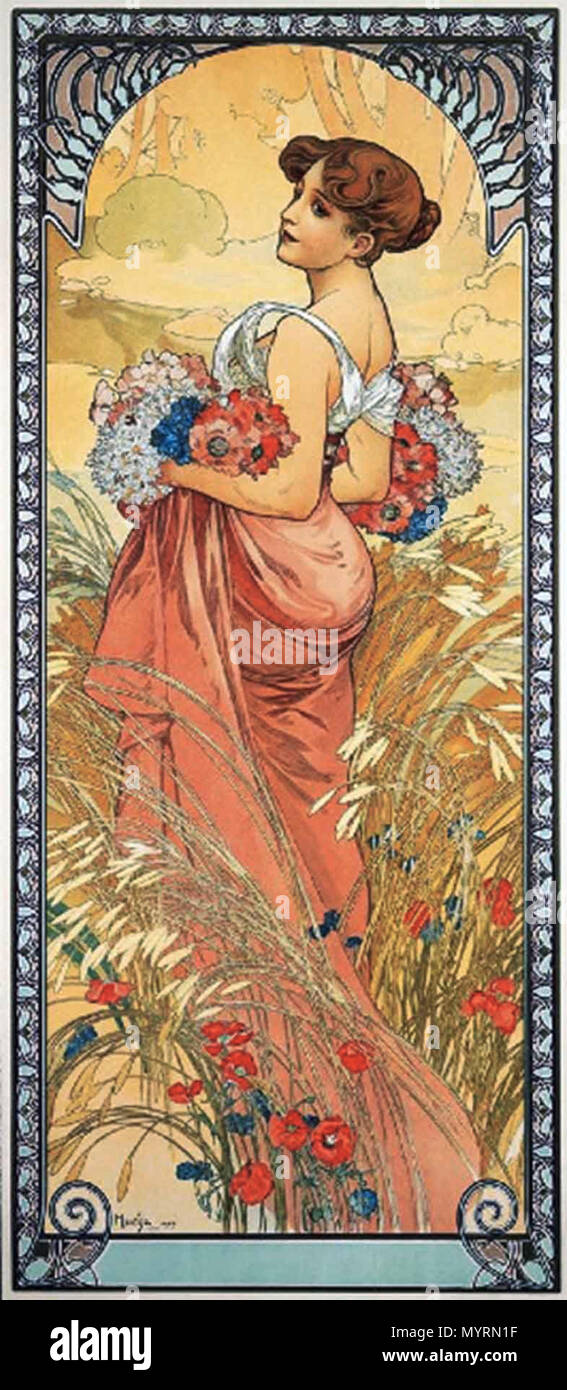 . English: Alphonse Mucha, summer, part of the four seasons. . 1900 ... . English: Alphonse Mucha, summer, part of the four seasons. . 1900 ...