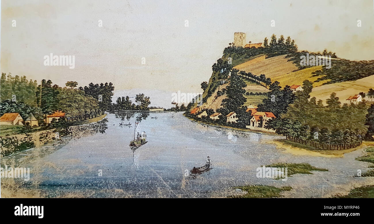 . English: View of the river Meuse, Mount Saint Peter and Lichtenberg ...