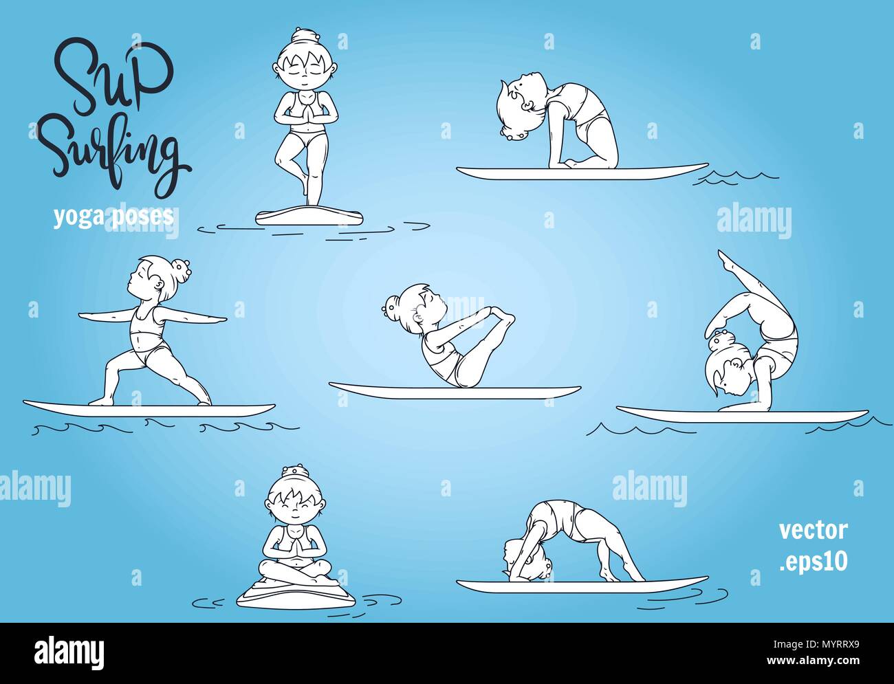 Water yoga poses Stock Vector Images - Alamy