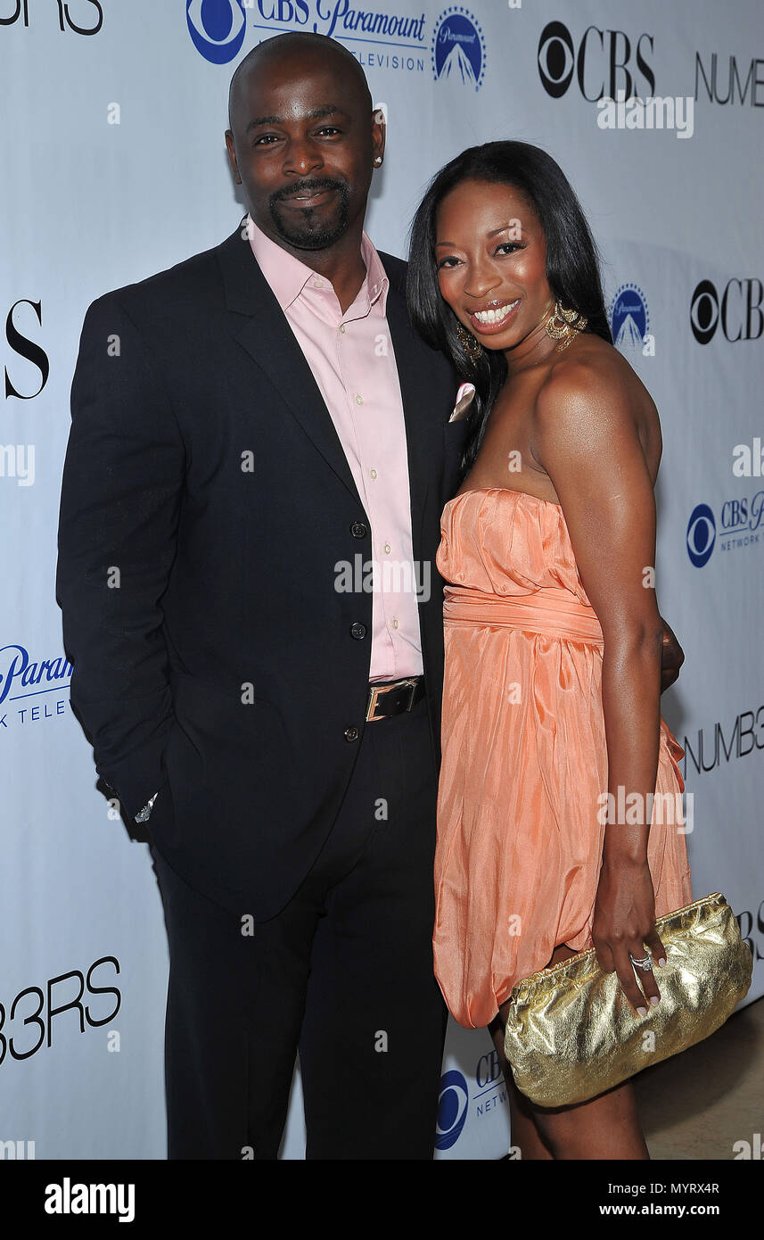 Alimi Ballard and wife - Numb3rs Cast Meet the Press at the Sunset ...