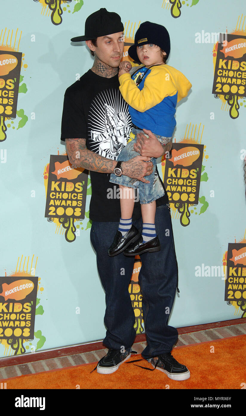 Travis Barker and son @ 2008 NickekOdeon' S Kids Choice Awards at UCLA ...
