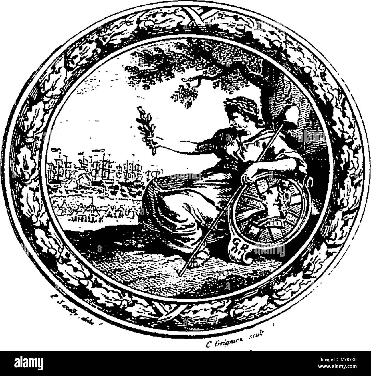 . English: Fleuron from book: An universal military dictionary, or a ...