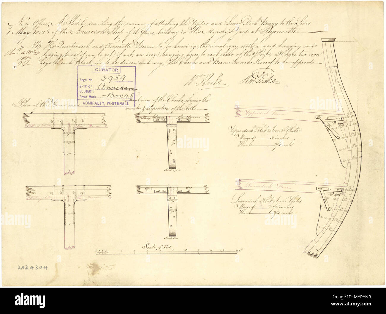 Ship design plans 1806 hi-res stock photography and images - Alamy