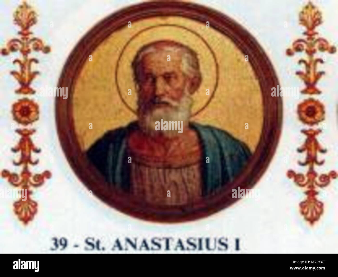 . Pope Anastasius I . 4/5 century. Unknown 355 Anastasius I Stock Photo ...