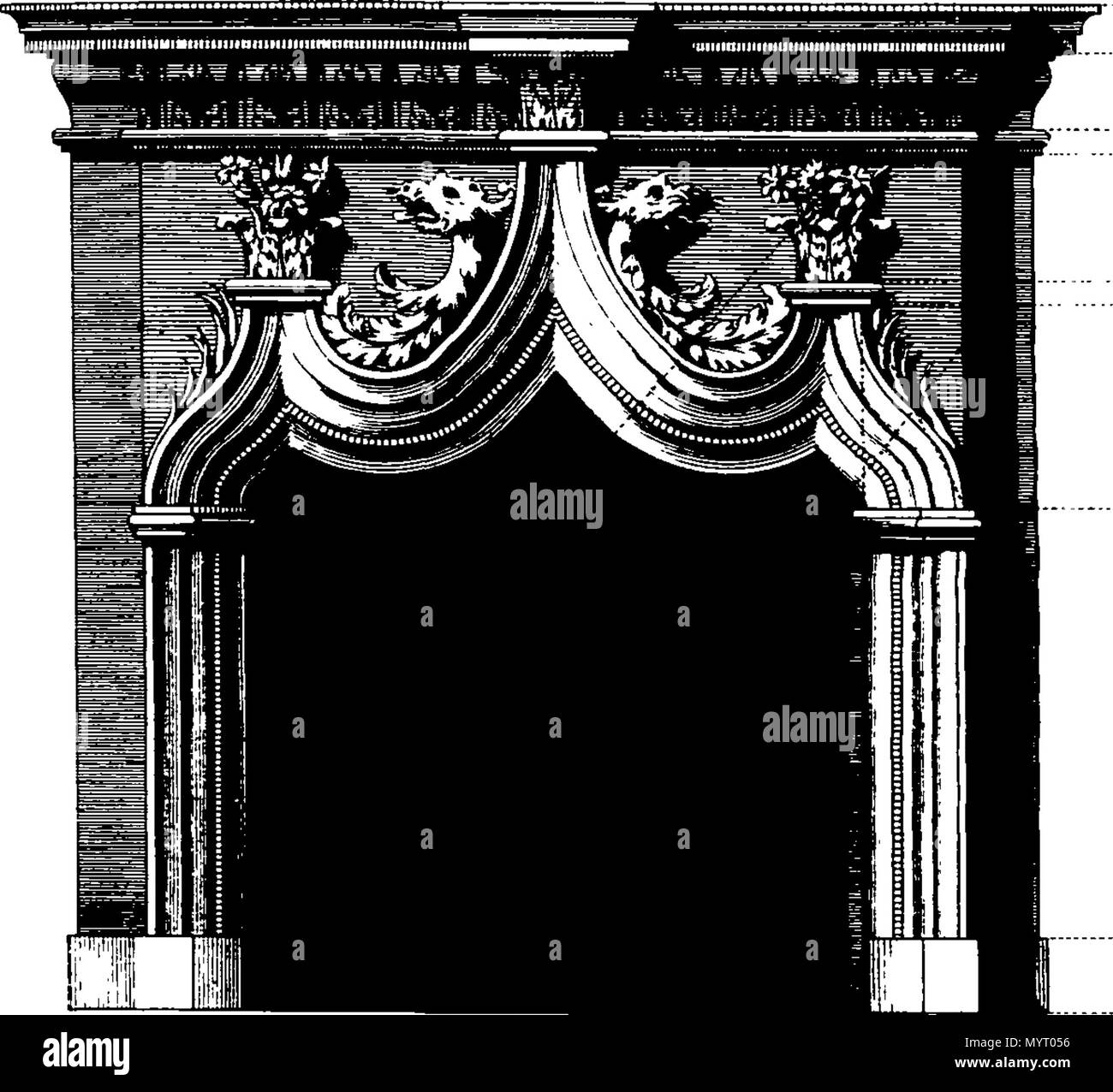 . English: Fleuron from book: Ancient architecture, restored, and ...