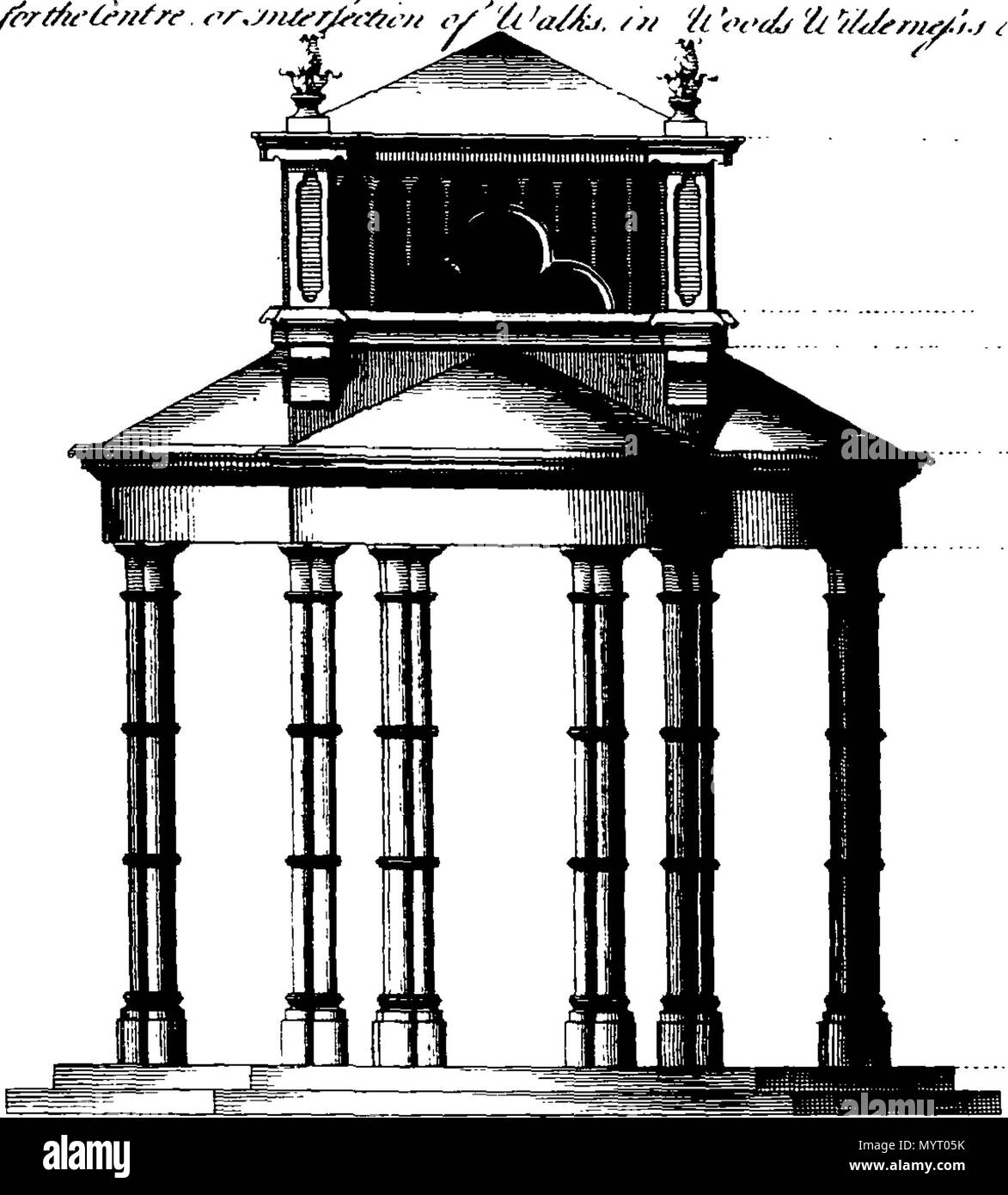 . English: Fleuron from book: Ancient architecture, restored, and ...