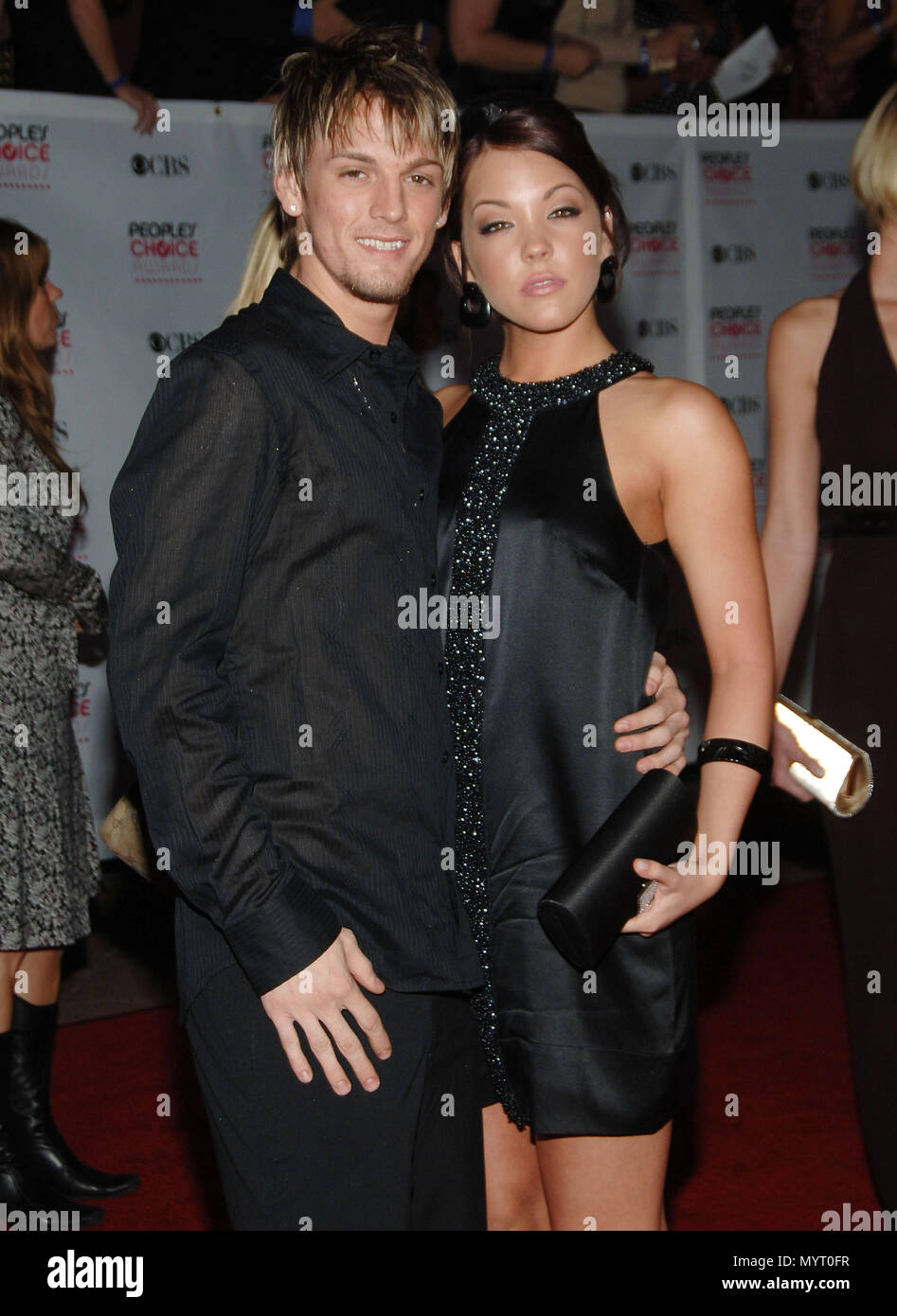 Aaron Carter and Kaci brown at the People Choice Awards at the shrine ...