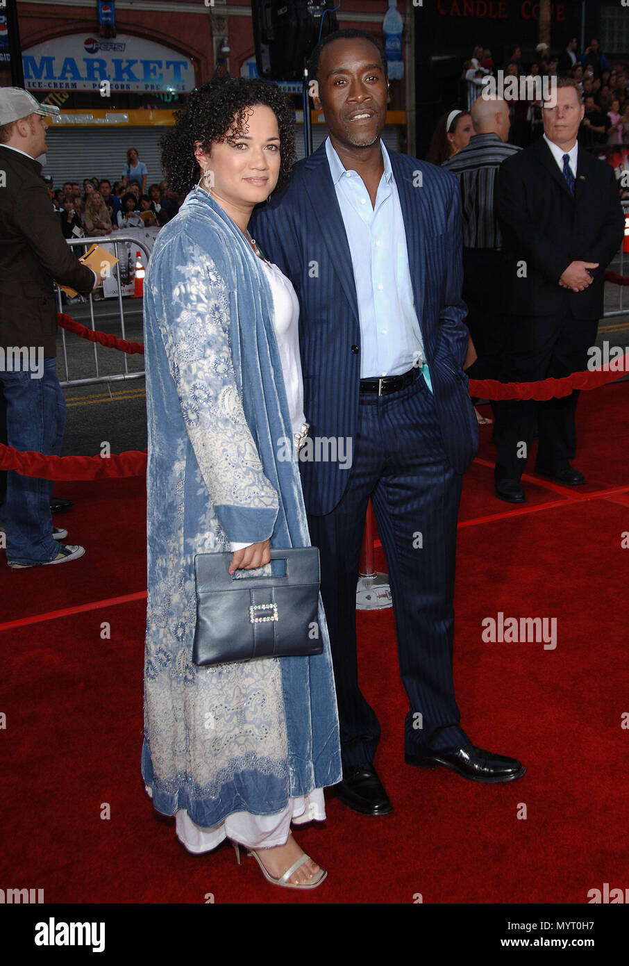 Don Cheadle and wife Bridgette arriving at the OCEAN 13 Premiere at the ...