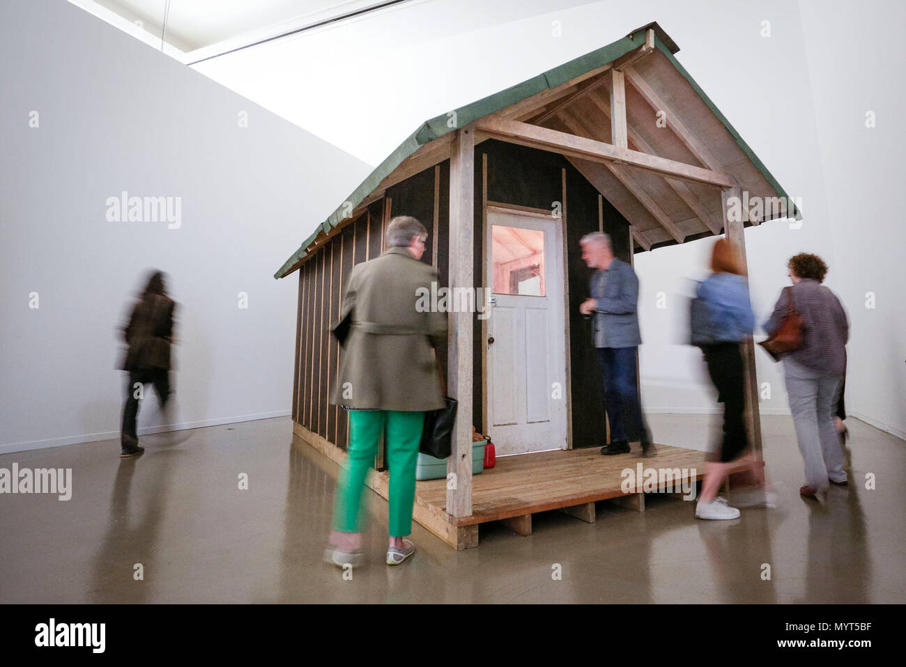 Vancouver, Canada. 7th June, 2018. Visitors view a cabin at the Cabin ...
