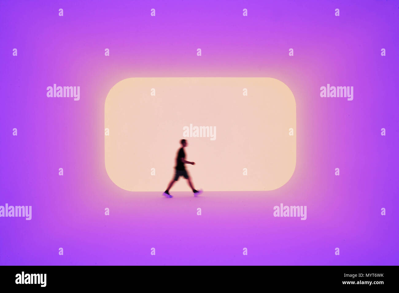 Baden-Baden, Germany. 7th June, 2018. A person walks past the light ...