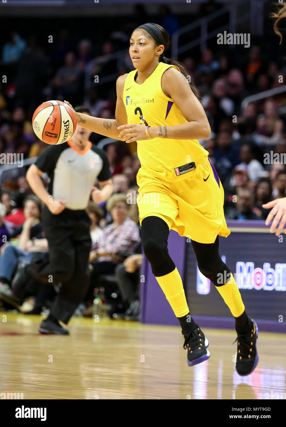 Los Angeles Sparks forward Candace Parker #3 dribbling during the ...