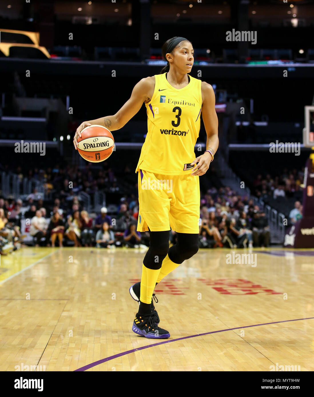 Los Angeles Sparks forward Candace Parker #3 at three point line during ...