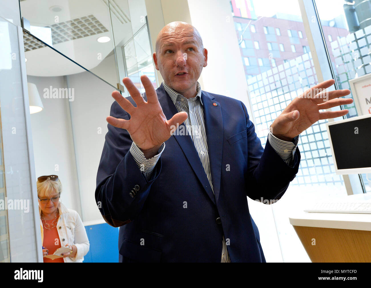 Prague, Czech Republic. 07th June, 2018. mBank spokesman Pavel Vlcek ...