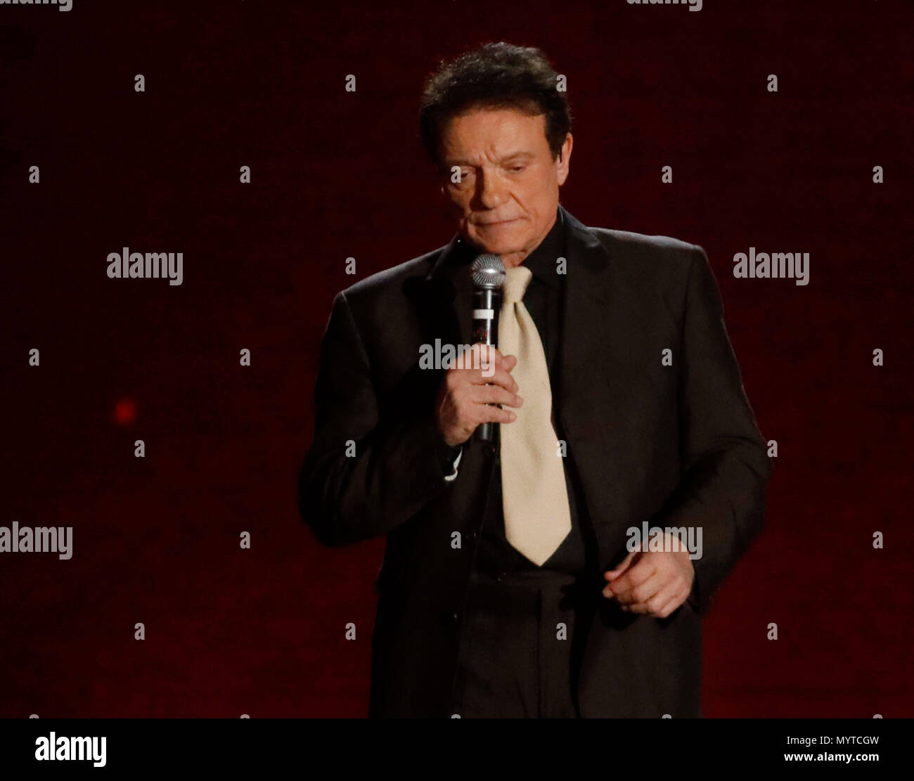 Naples, Italy. 7th June, 2018. Massimo Ranieri performs during "Pino è ...