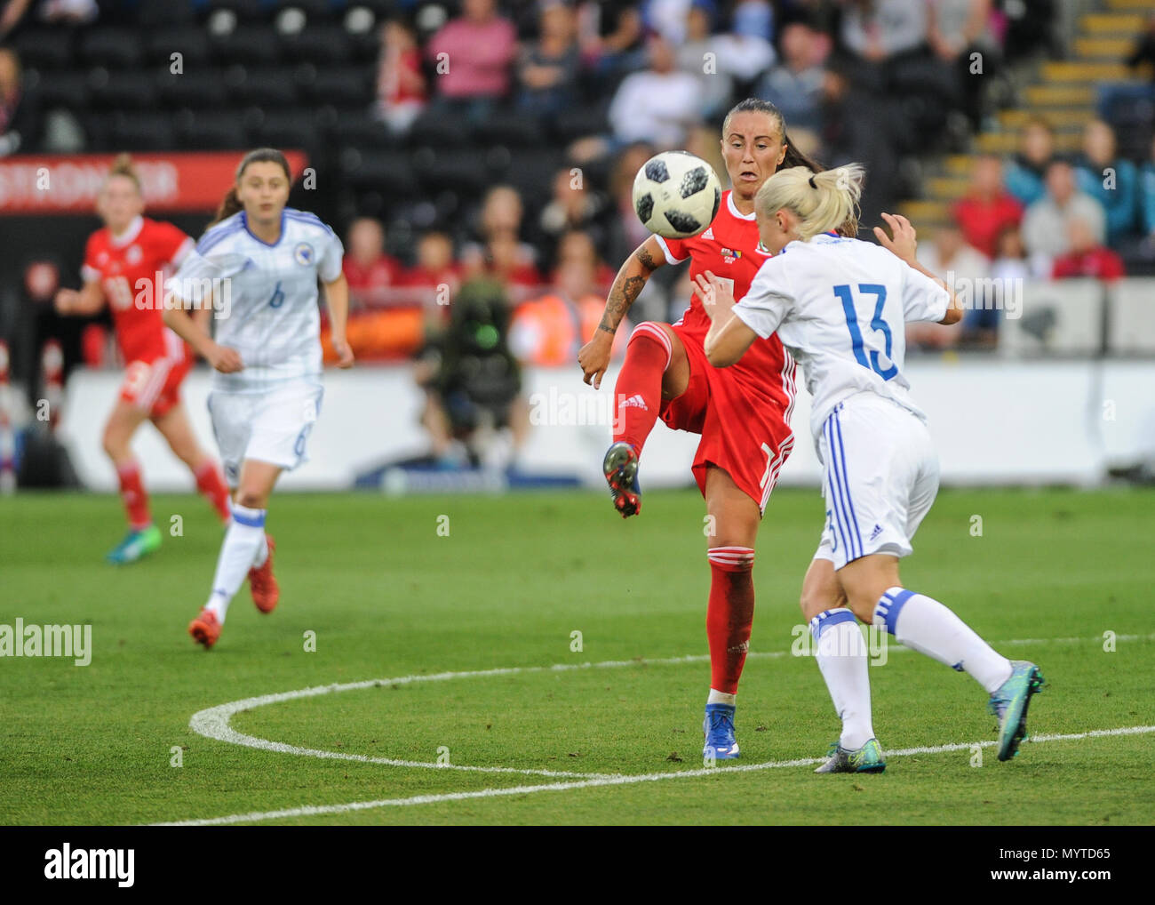 Liberty Stadium, Swansea, Wales, 7th June 2018: Natasha Harding of ...