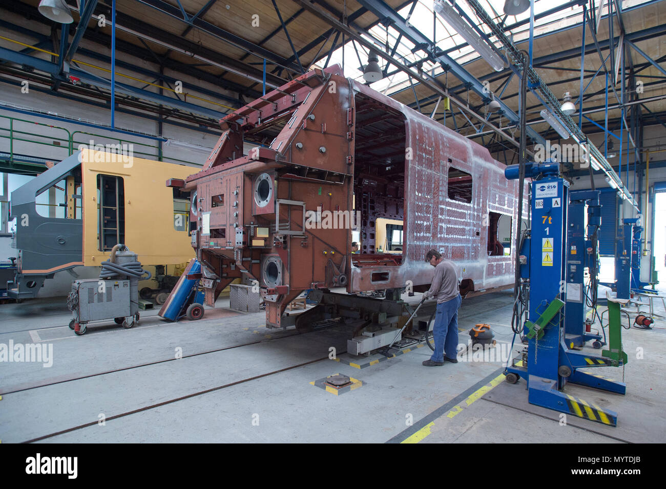 A part of the production plant of the Bombardier Transportation CR ...