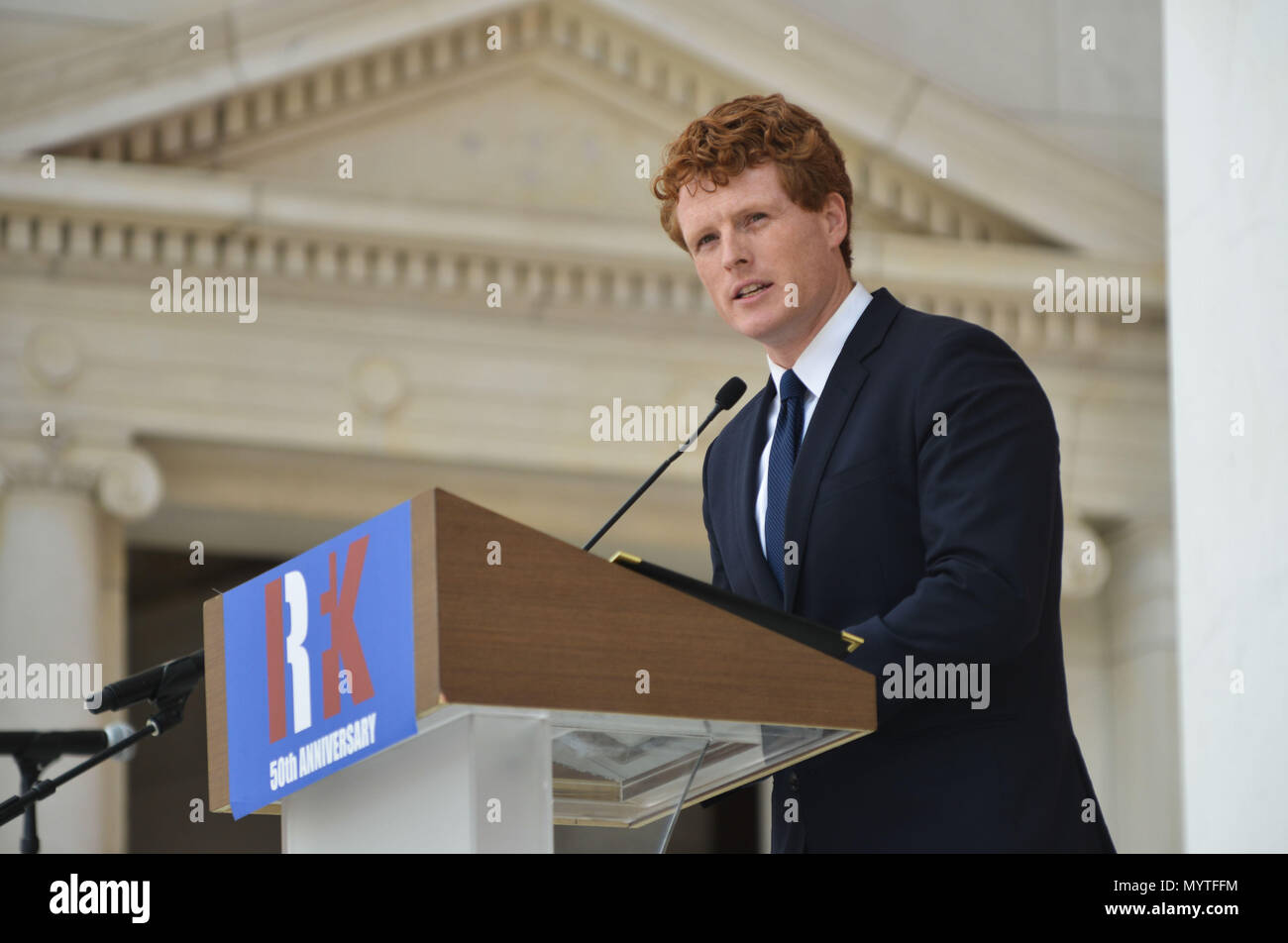 Arlington, DC, USA. 6th June, 2018. Rep. JOE KENNEDY III (D-MA) speaks ...