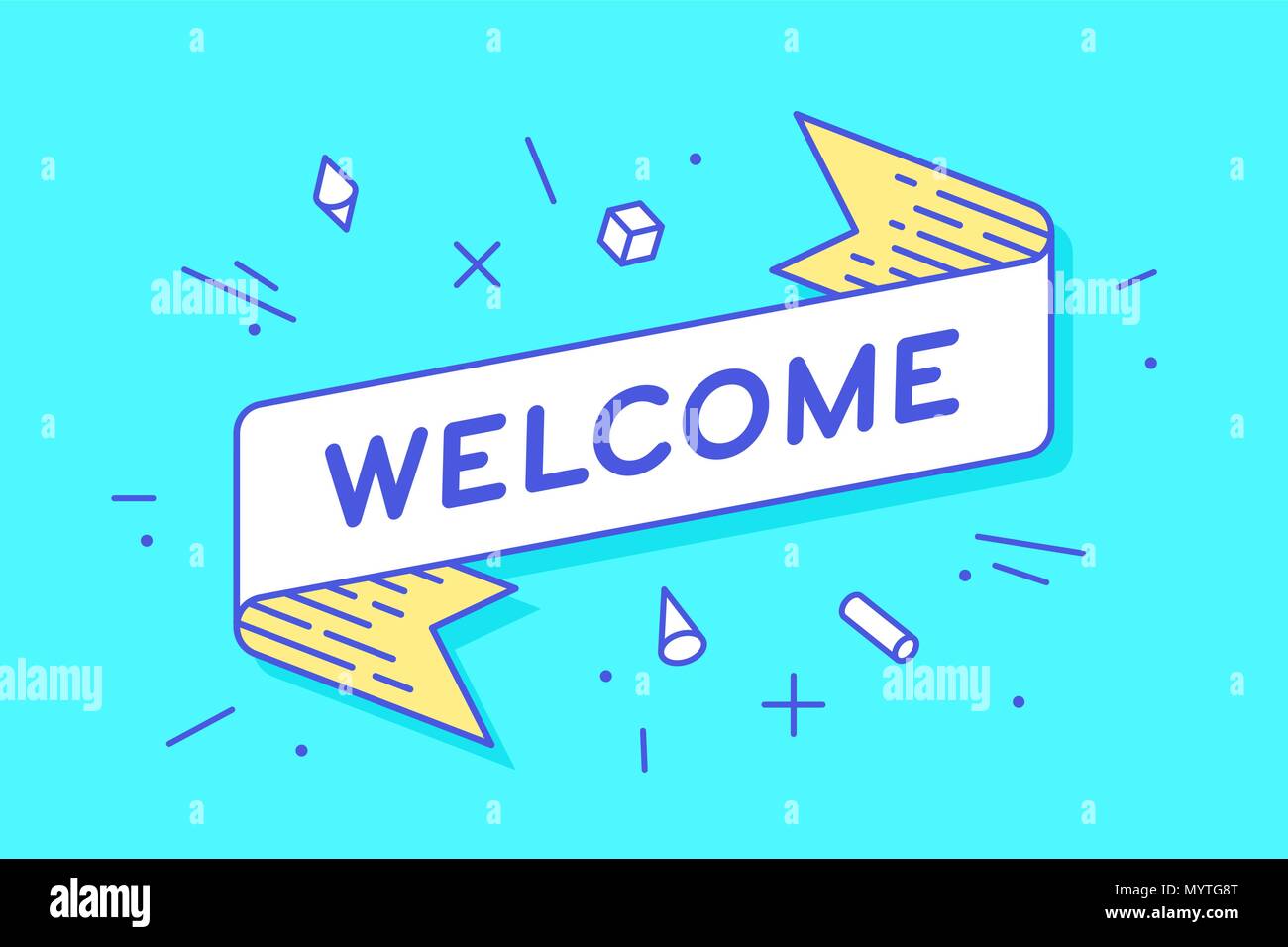 Welcome. Vintage ribbon banner Stock Vector Image & Art - Alamy