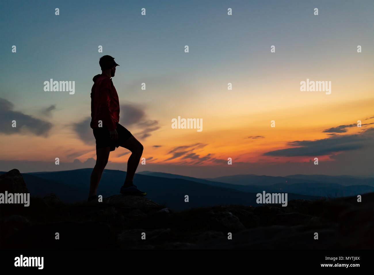 Inspirational mountain sunset hi-res stock photography and images - Alamy