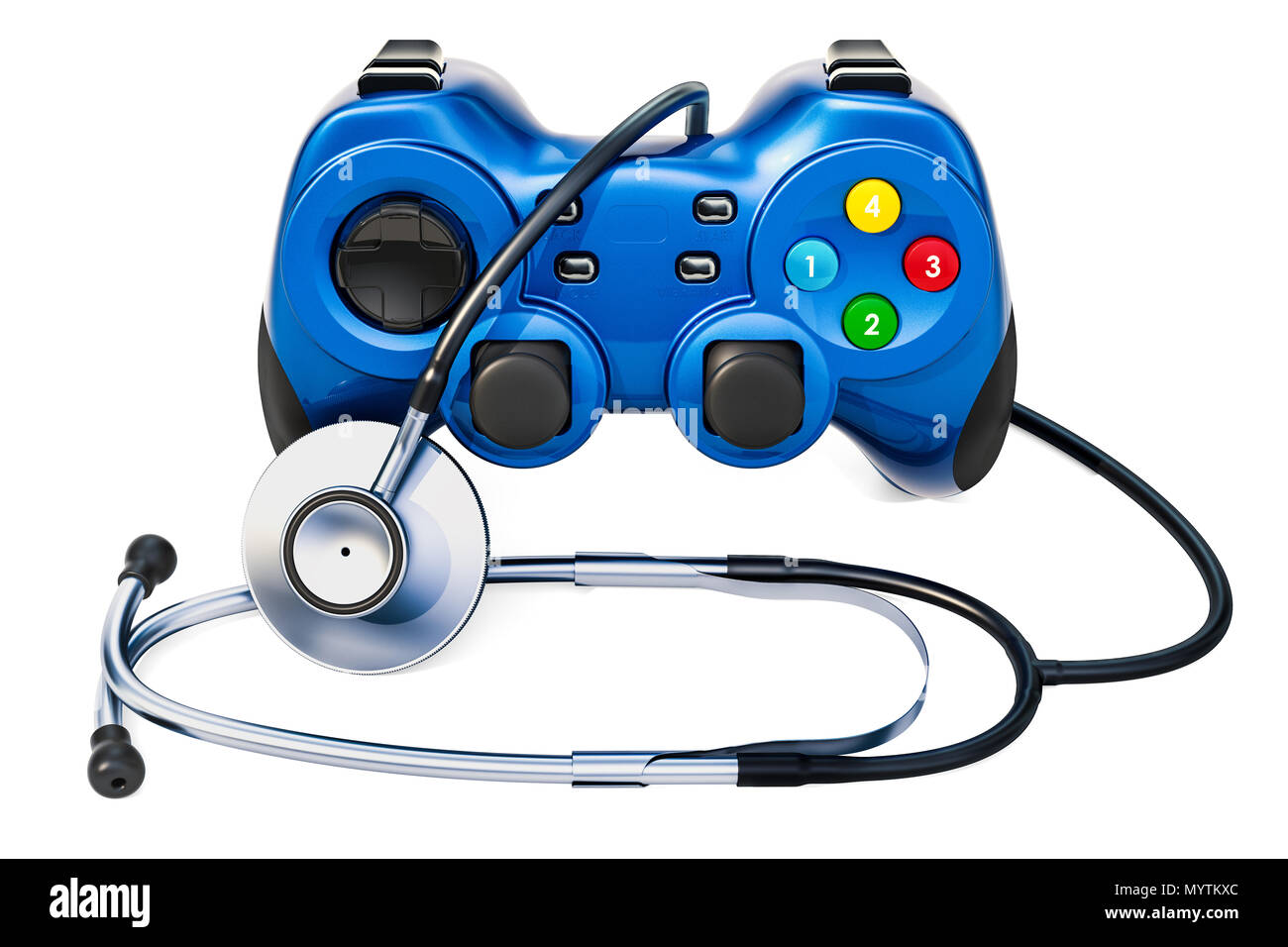 Repair and service of gamepad, game controller concept. 3D rendering ...