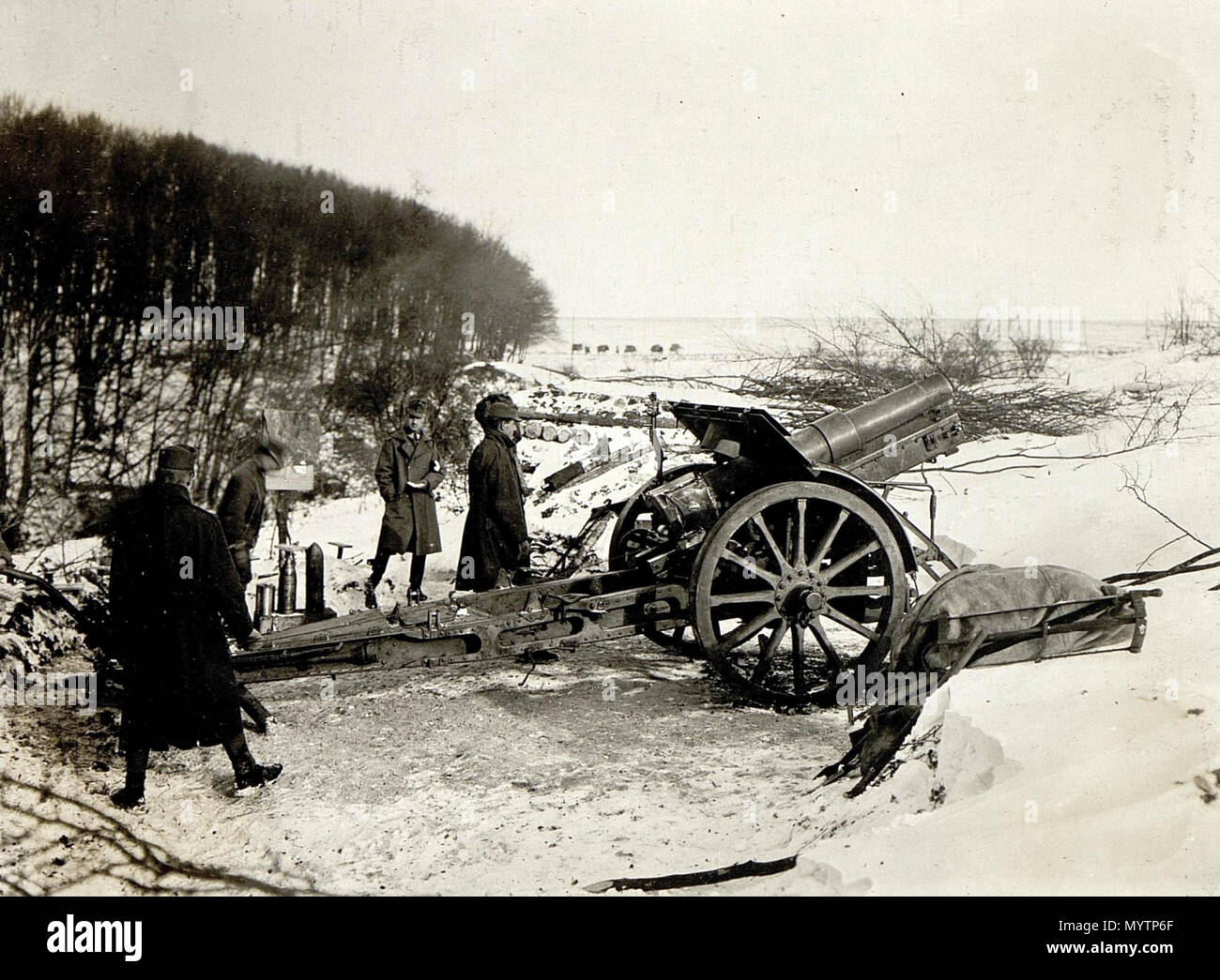 . 1917 - Obuzier Skoda de 150mm austro-ungar frontul din Romania ...