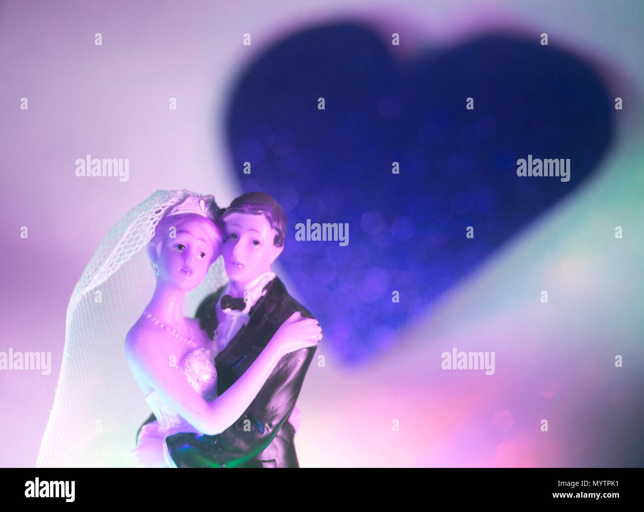 Wedding couple marriage cake topper plastic figures with tuxedo evening ...