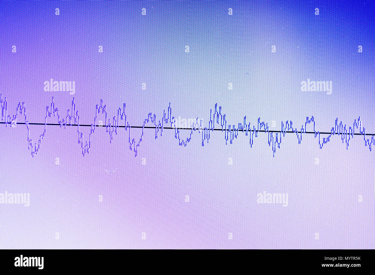 Audio sound wave studio editing computer program screen showings sounds ...