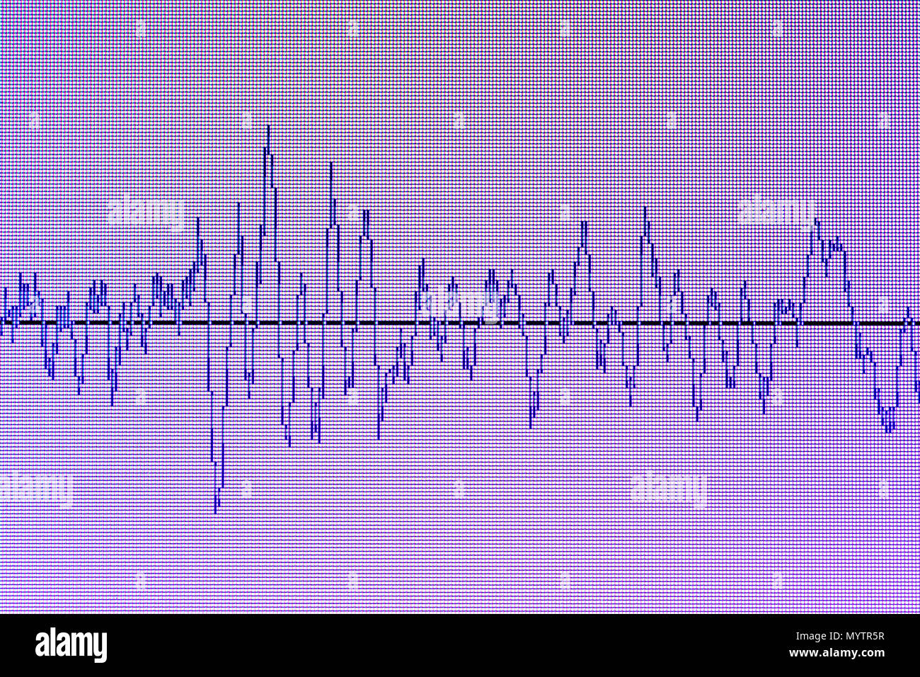Audio sound wave studio editing computer program screen showings sounds ...