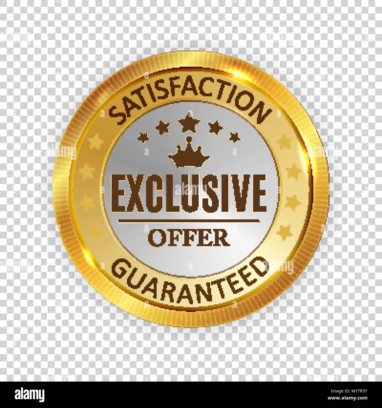 Exclusive Offer Golden Shiny Label Sign. Vector Illustration EPS10 ...