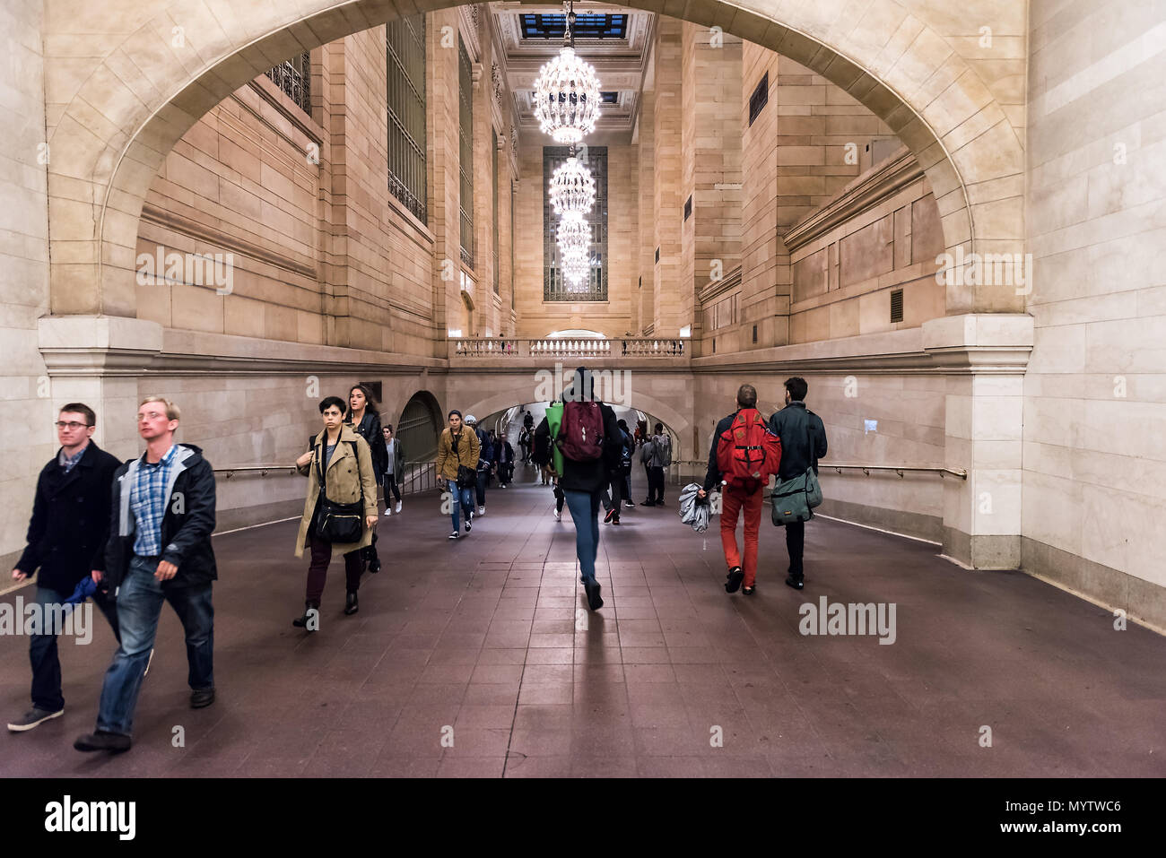 New York, USA - October 29, 2017: Grand central terminal arched ...