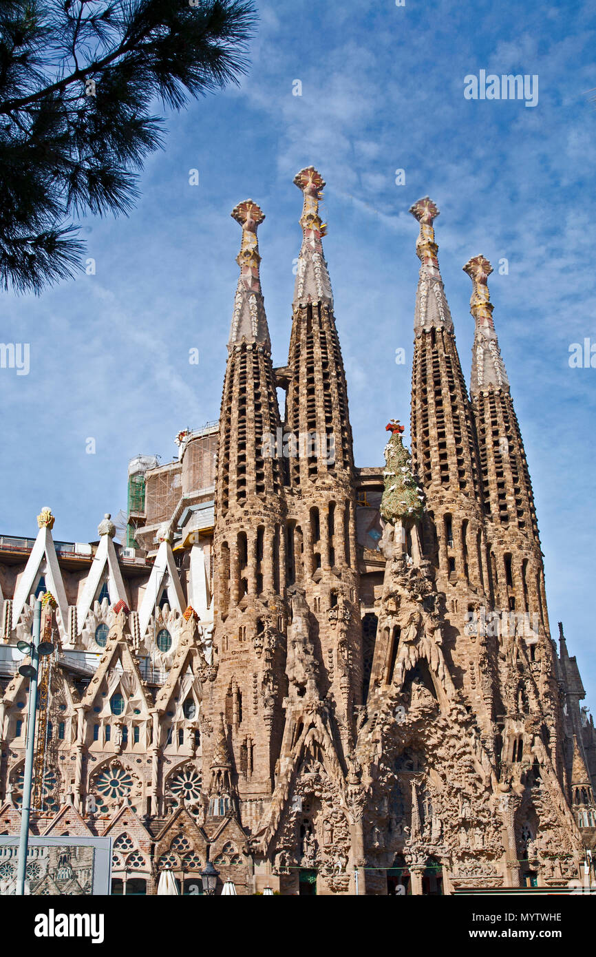 May 23, 2016- Barcelona, Spain- the stunning Gothic architecture of the ...