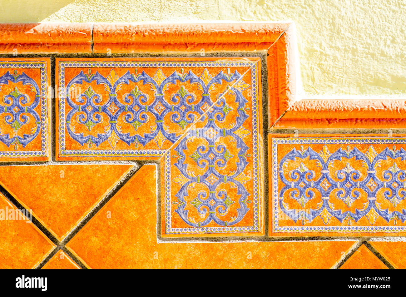 Traditional ornamental Spanish decorative tiles, original ceramic tiles ...