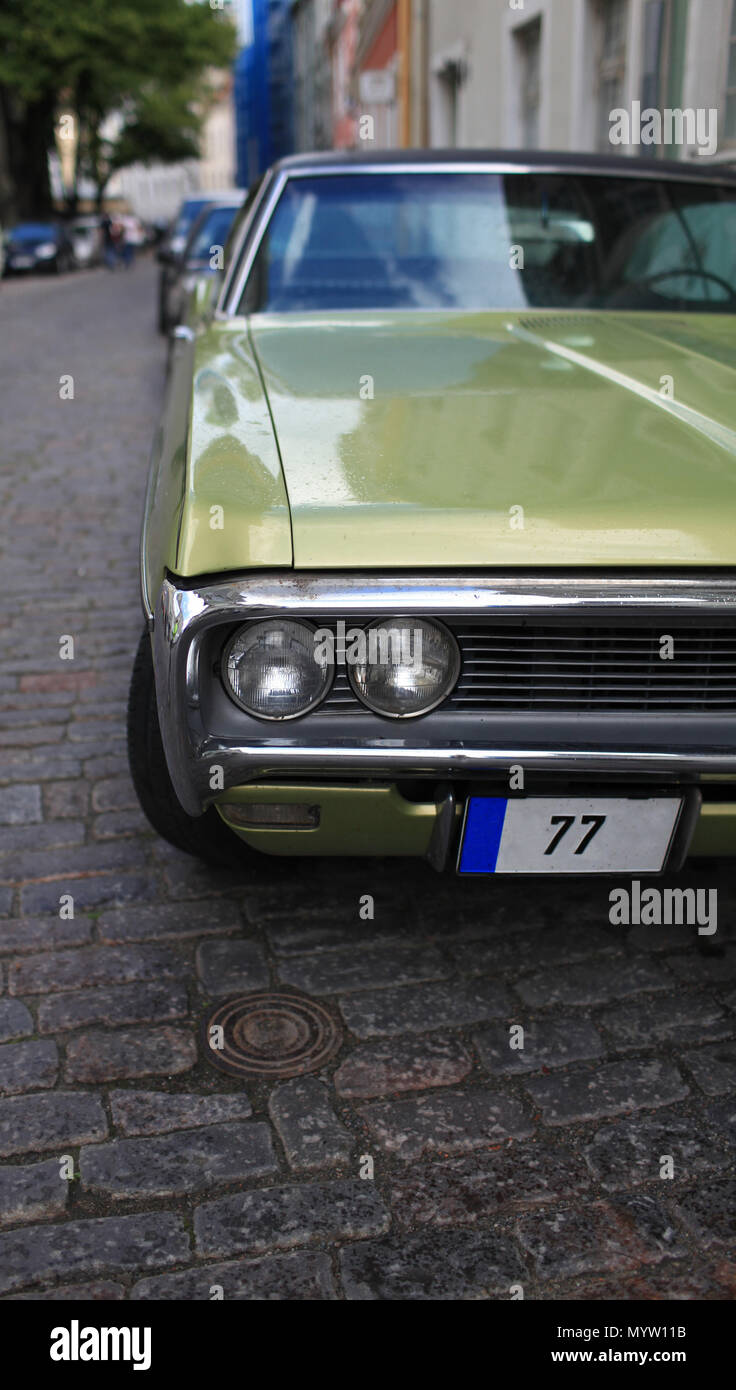 American car on the streets front view Stock Photo - Alamy