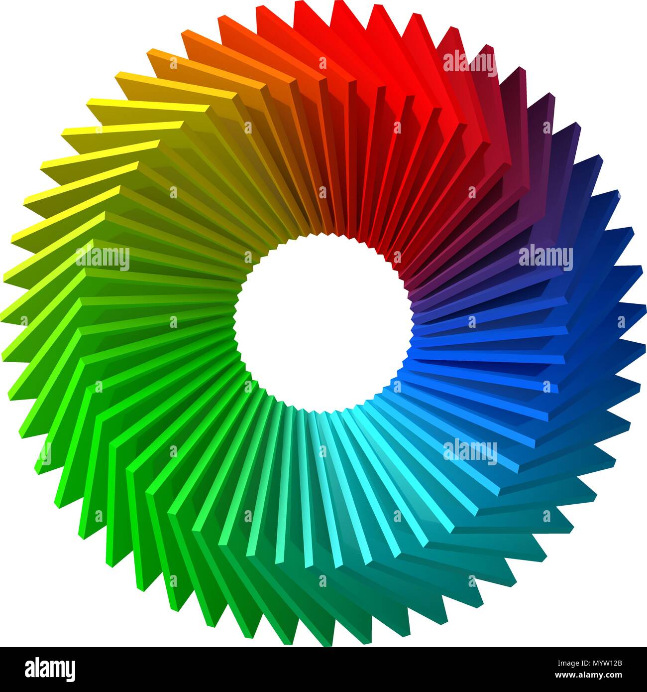 circulary arranged colorful shapes. 3d style vector illustration Stock ...