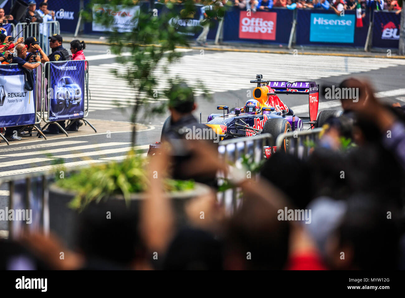 Mexico City, Mexico - June 27, 2015: Carlos Sainz driving around the ...