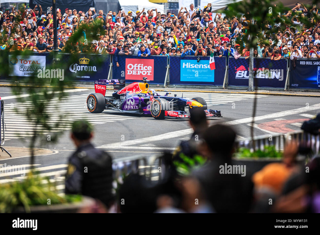 Mexico City, Mexico - June 27, 2015: Carlos Sainz driving around the ...