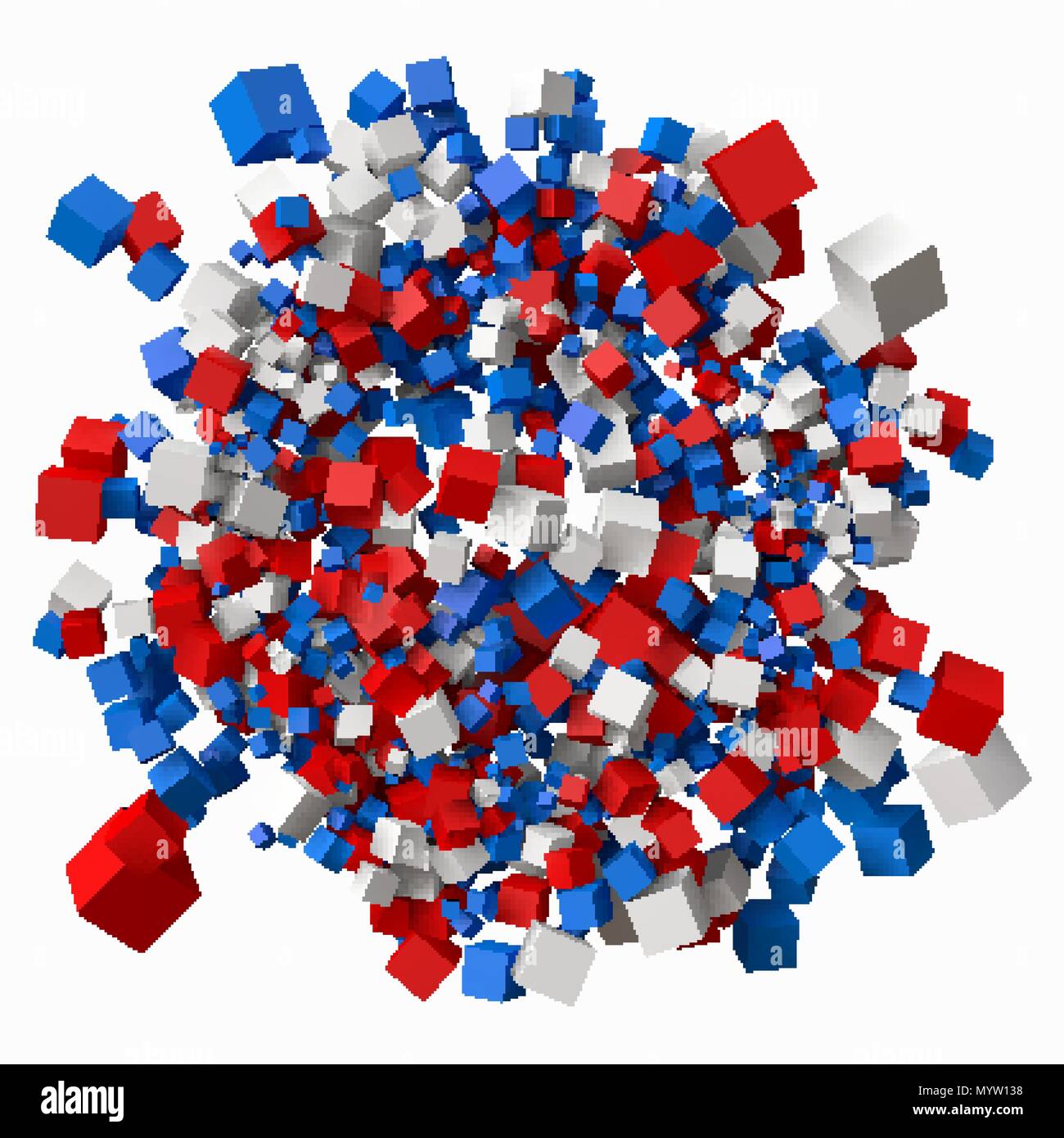 pile of different sized cubes. 3d style vector illustration Stock ...