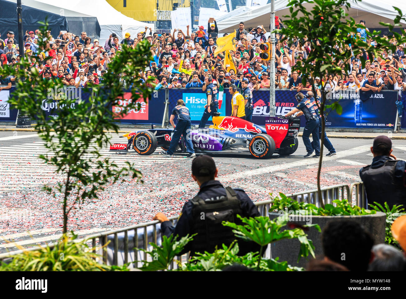 Mexico City, Mexico - June 27, 2015: Staff of the Infiniti Red Bull ...