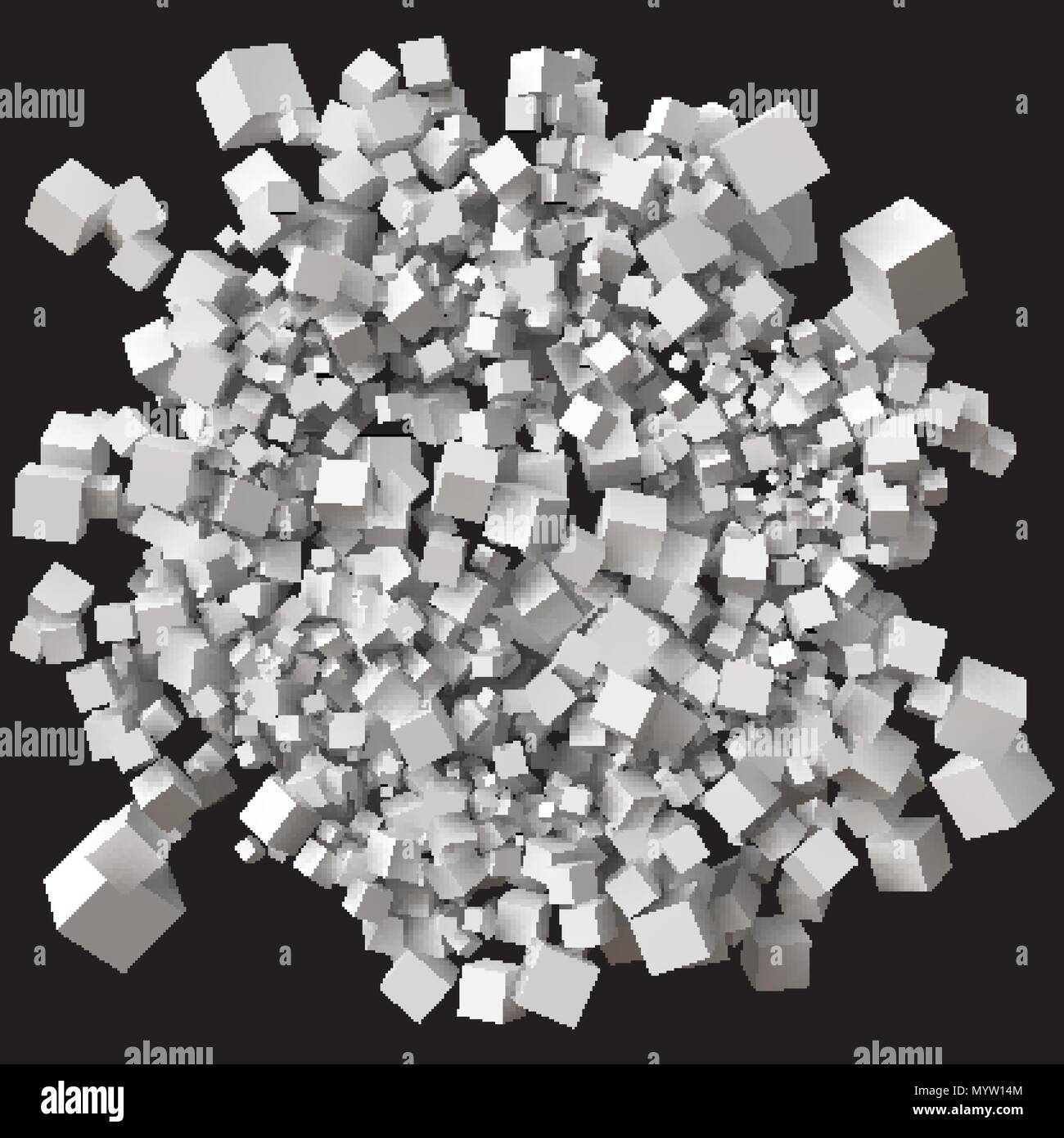 pile of different sized white cubes. 3d style vector illustration Stock ...