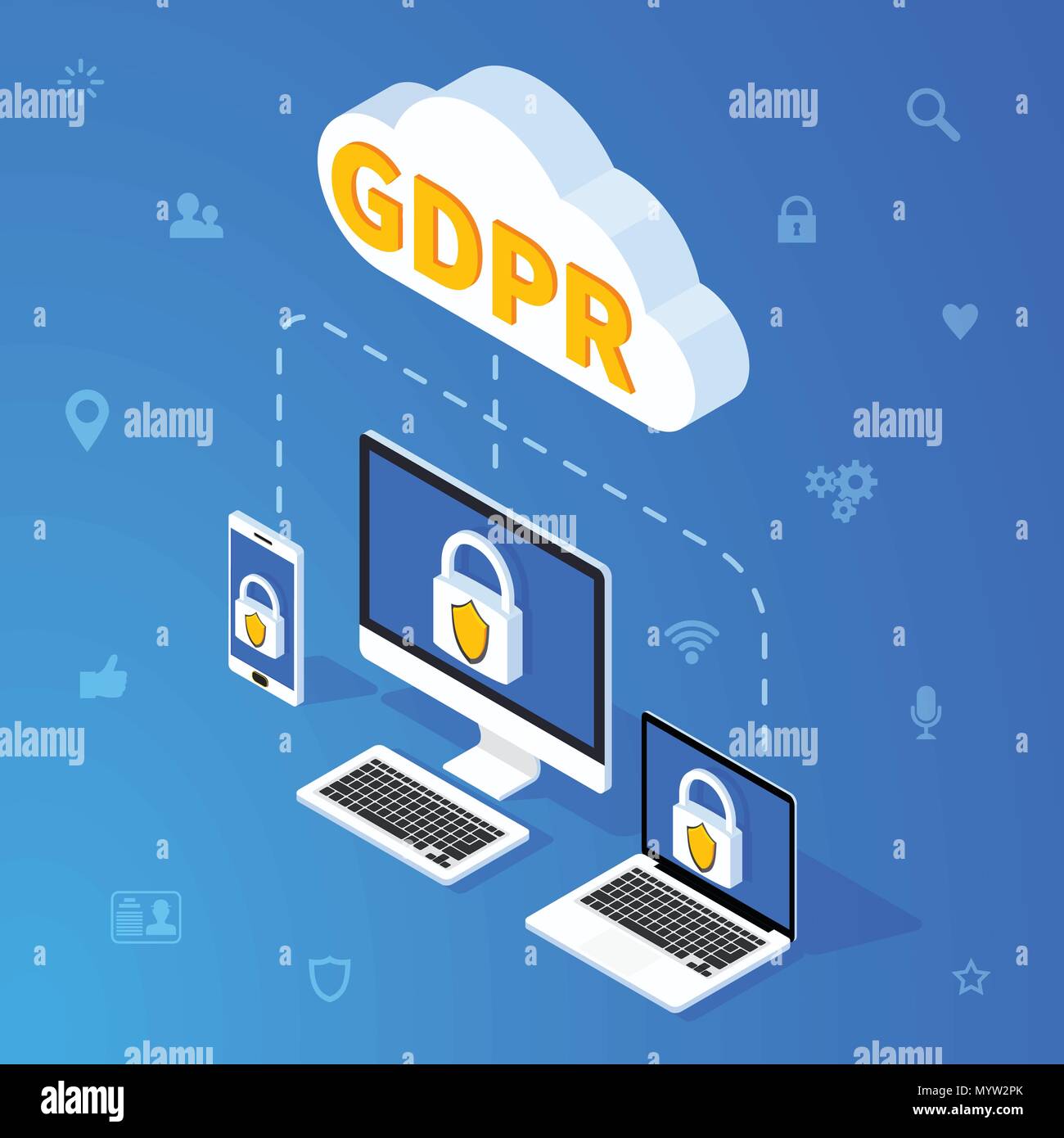 GDPR isometric concept. Vector illustration Stock Vector Image & Art ...