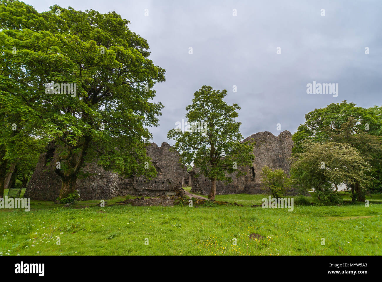 Torlundy, Scotland - June 11, 2012: Ruins of Natural Stone ramparts of ...