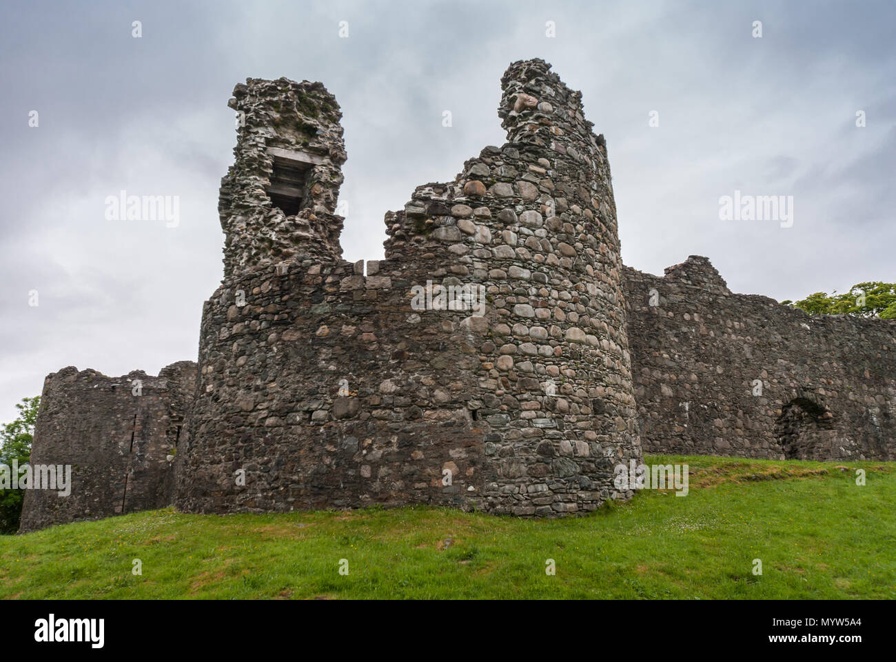 Torlundy, Scotland - June 11, 2012: Ruins of Natural Stone ramparts ...