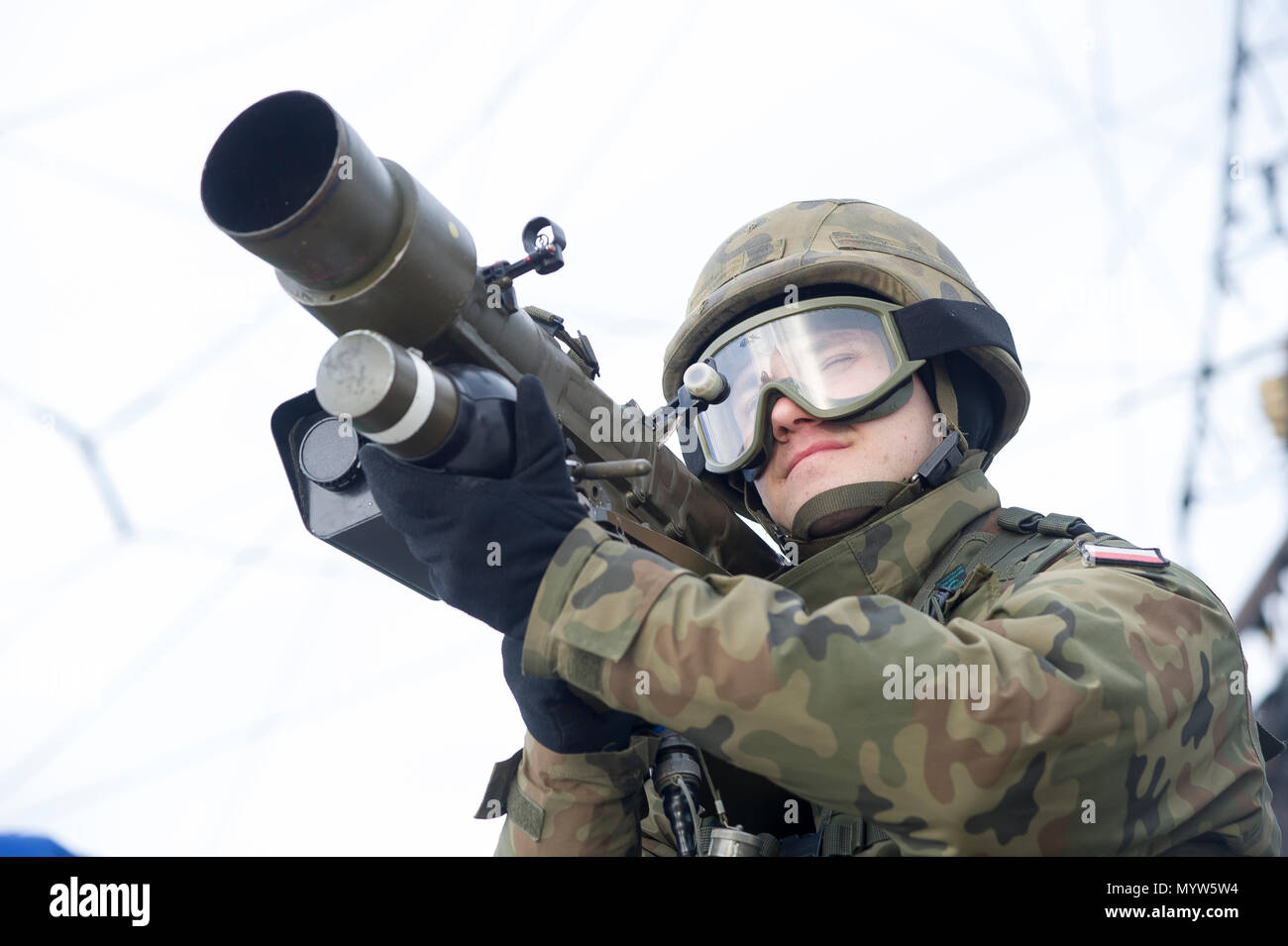 Polish man-portable air-defense system PZR Grom missile with launcher ...