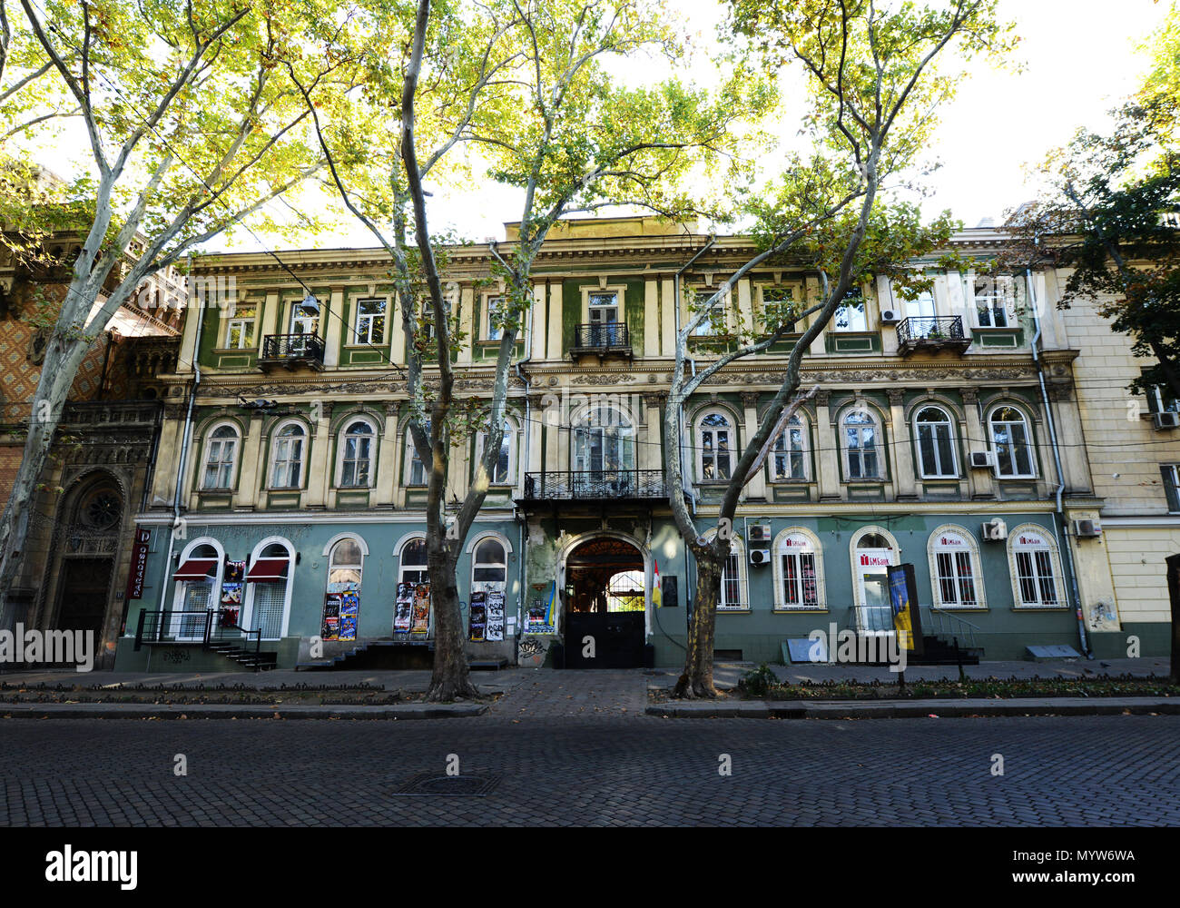Beautiful old buildings along Pushkin street in Odessa, Ukraine Stock ...