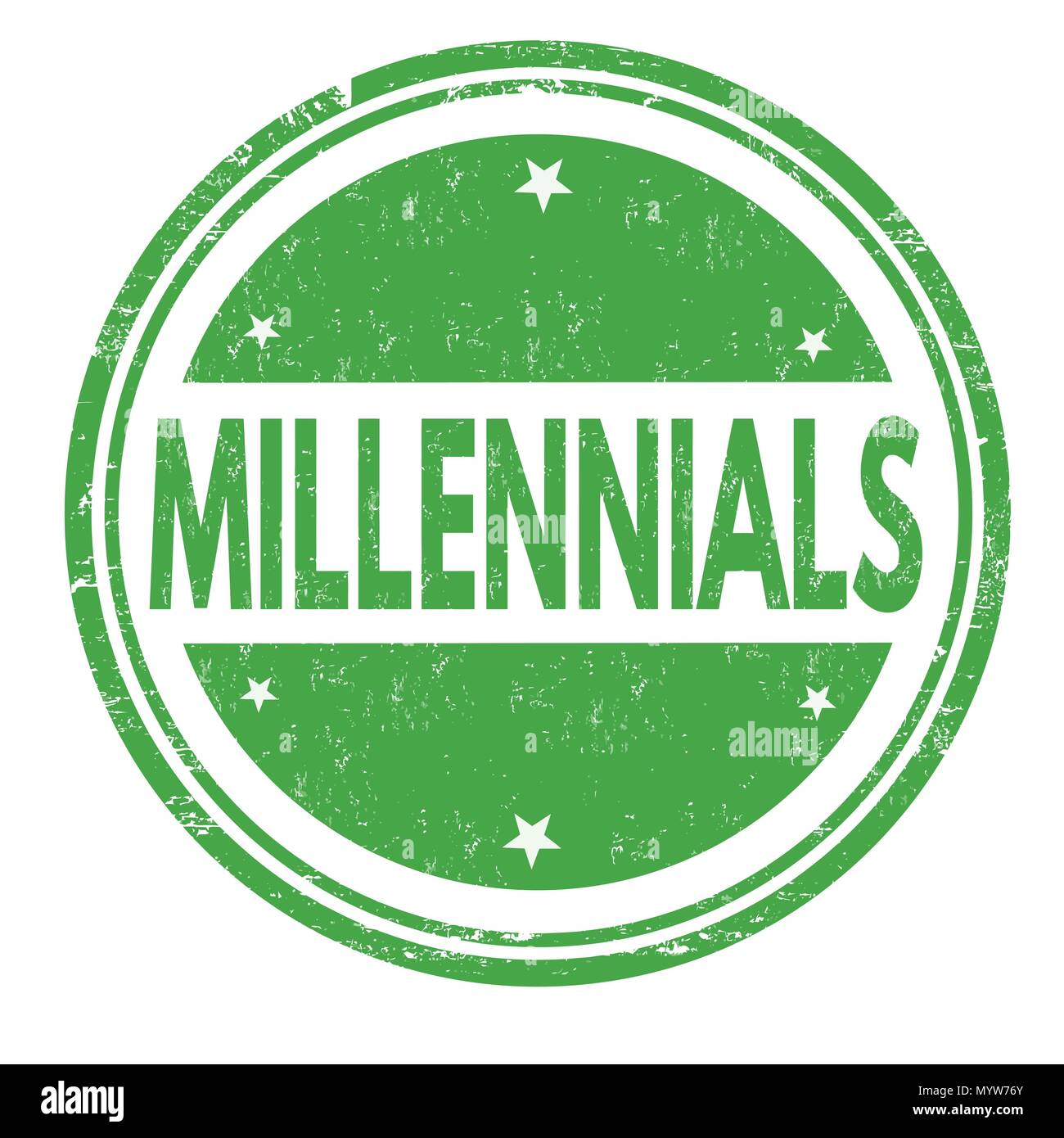 Millennials grunge rubber stamp on white background, vector ...