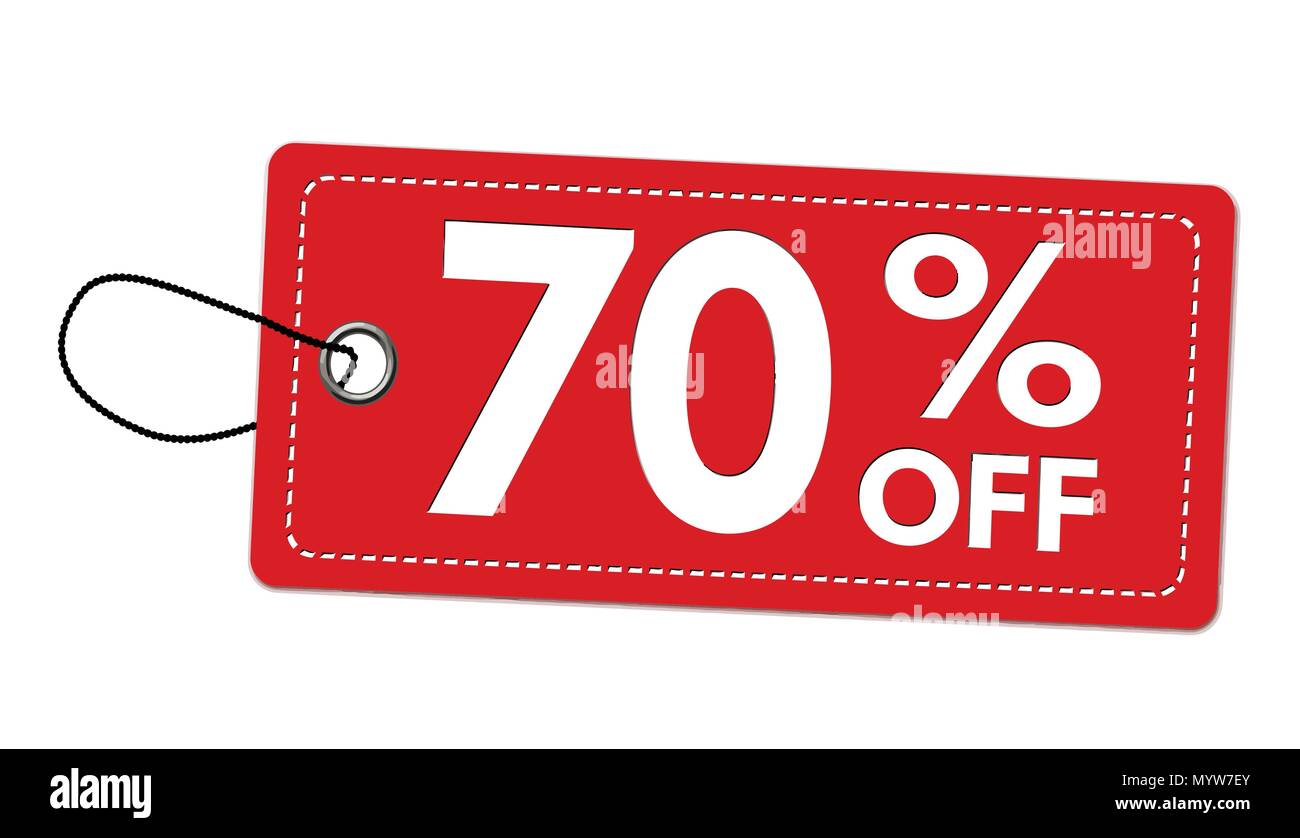 Special offer 70% off label or price tag on white background, vector ...